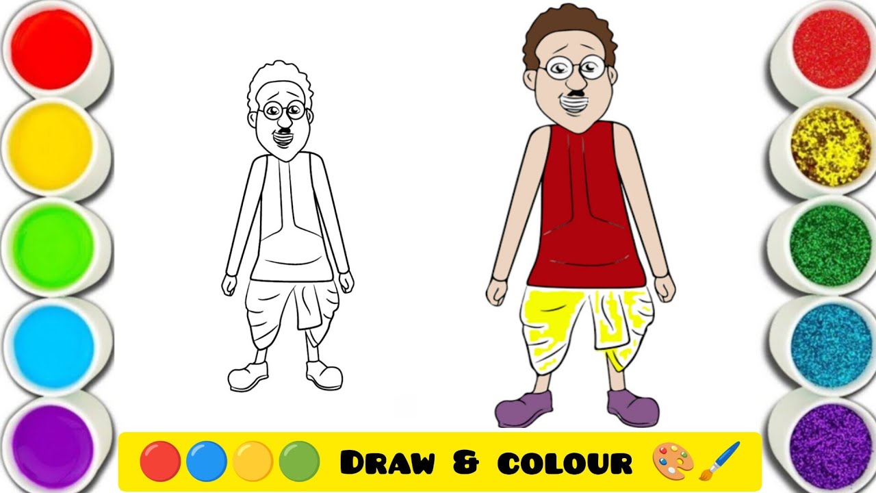 Ghasitarama cartoon drawing colouring painting for kids and toddlers ...