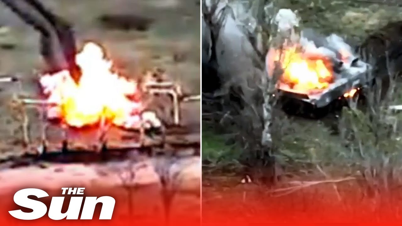 Ukrainian paratroopers obliterate Russian armoured tank in huge ...
