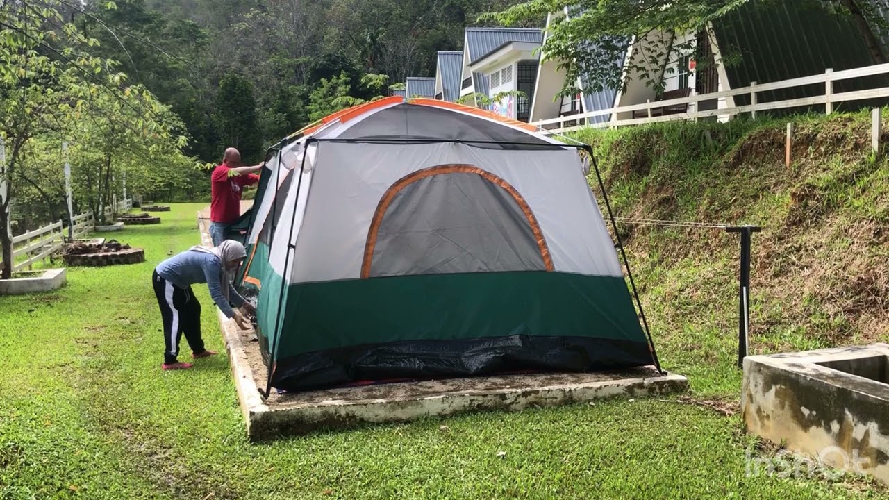 TEKNIK MEMASANG KHEMAH UNTA SAIZ L DAN FLYSHEET 6m x 4.5m - YouTube