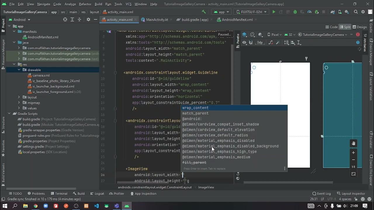 Pick Image from Gallery or Camera App Kotlin Android - YouTube