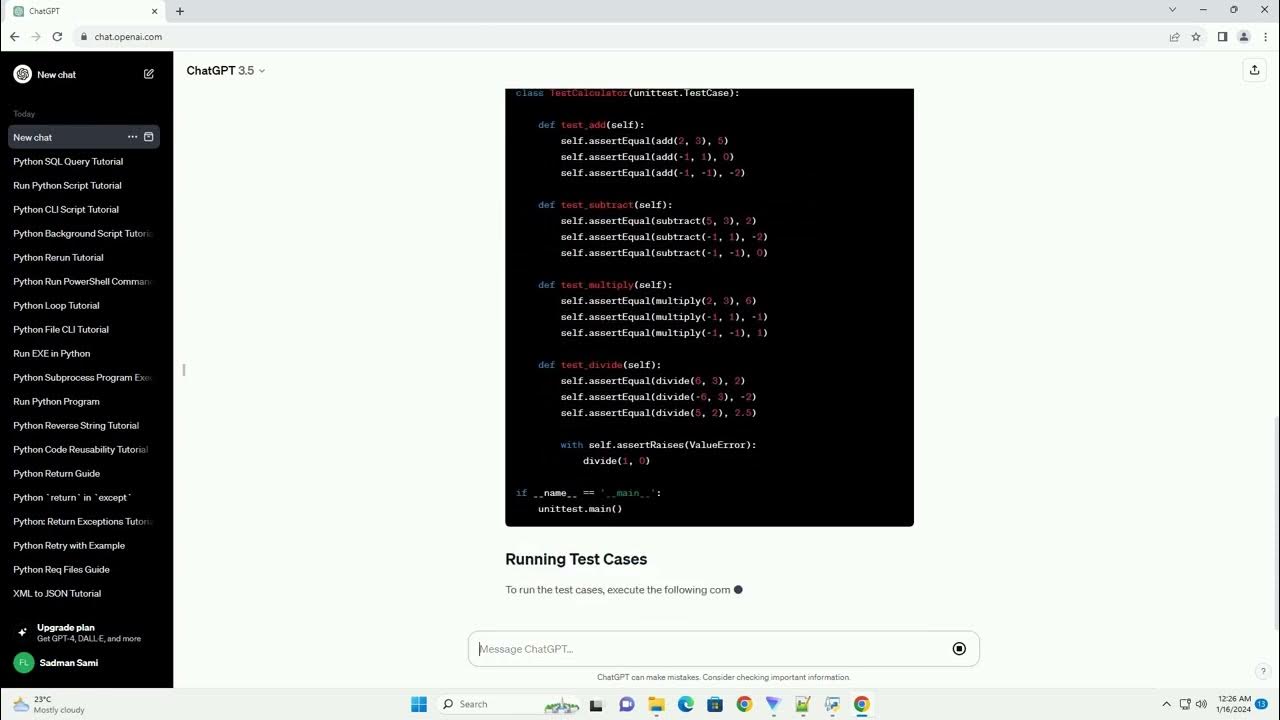 python run test cases - YouTube