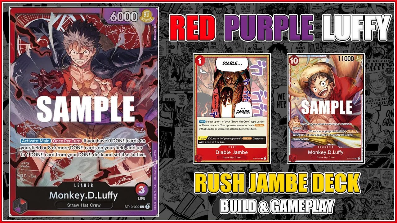 RP LUFFY | RUSH JAMBE DECK | BUILD & GAMEPLAY | OP 05 | ONE PIECE - YouTube