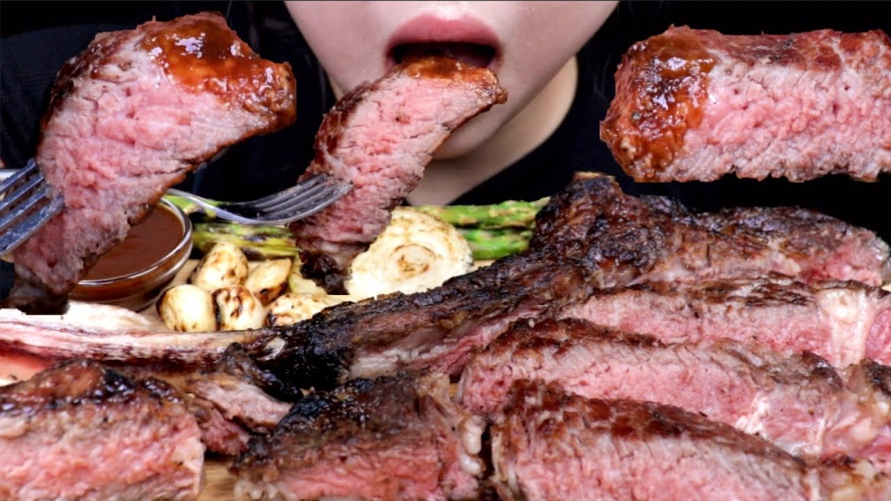 ASMR TOMAHAWK STEAK 토마호크 스테이크 리얼사운드 먹방 EATING SOUND MUKBANG - YouTube