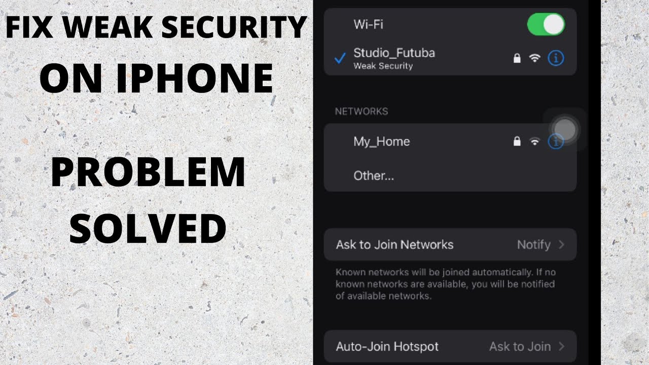 CARA MENGATASI WEAK SECURITY PADA IPHONE - YouTube