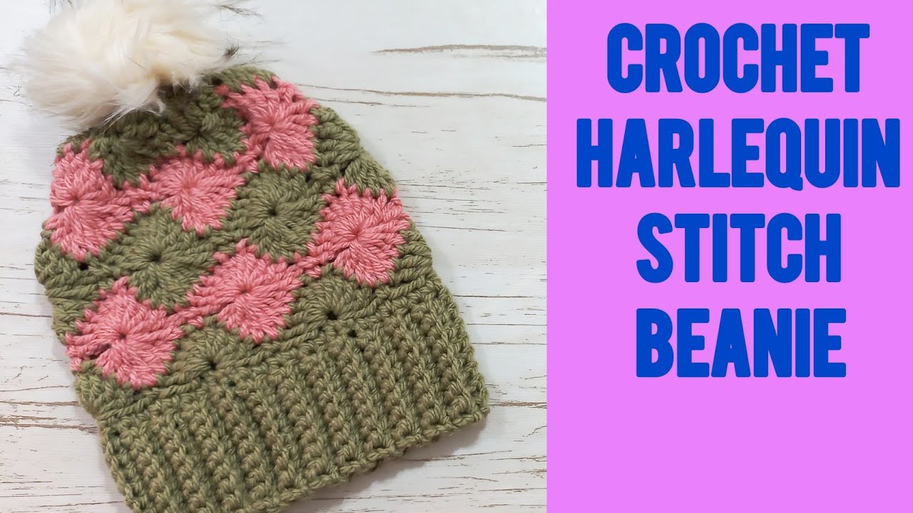 Harlequin Stitch Crochet Beanie Hat💯easy crochet hat for beginners ...