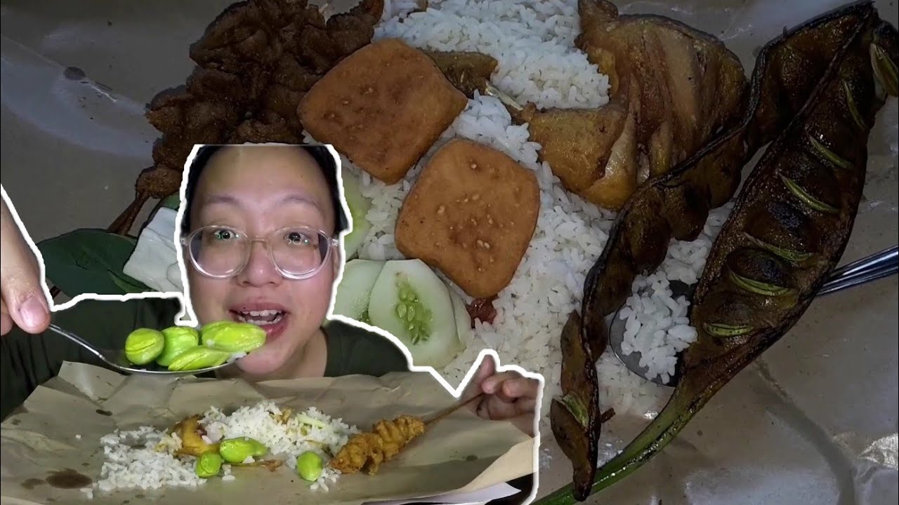 MAKAN PECEL AYAM, SATE KULIT, PETE GORENG ENAK MURAH MANTAP!! - YouTube