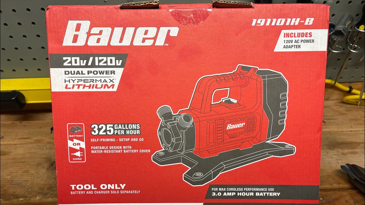Bauer 20 volt cordless transfer pump - unboxing - YouTube