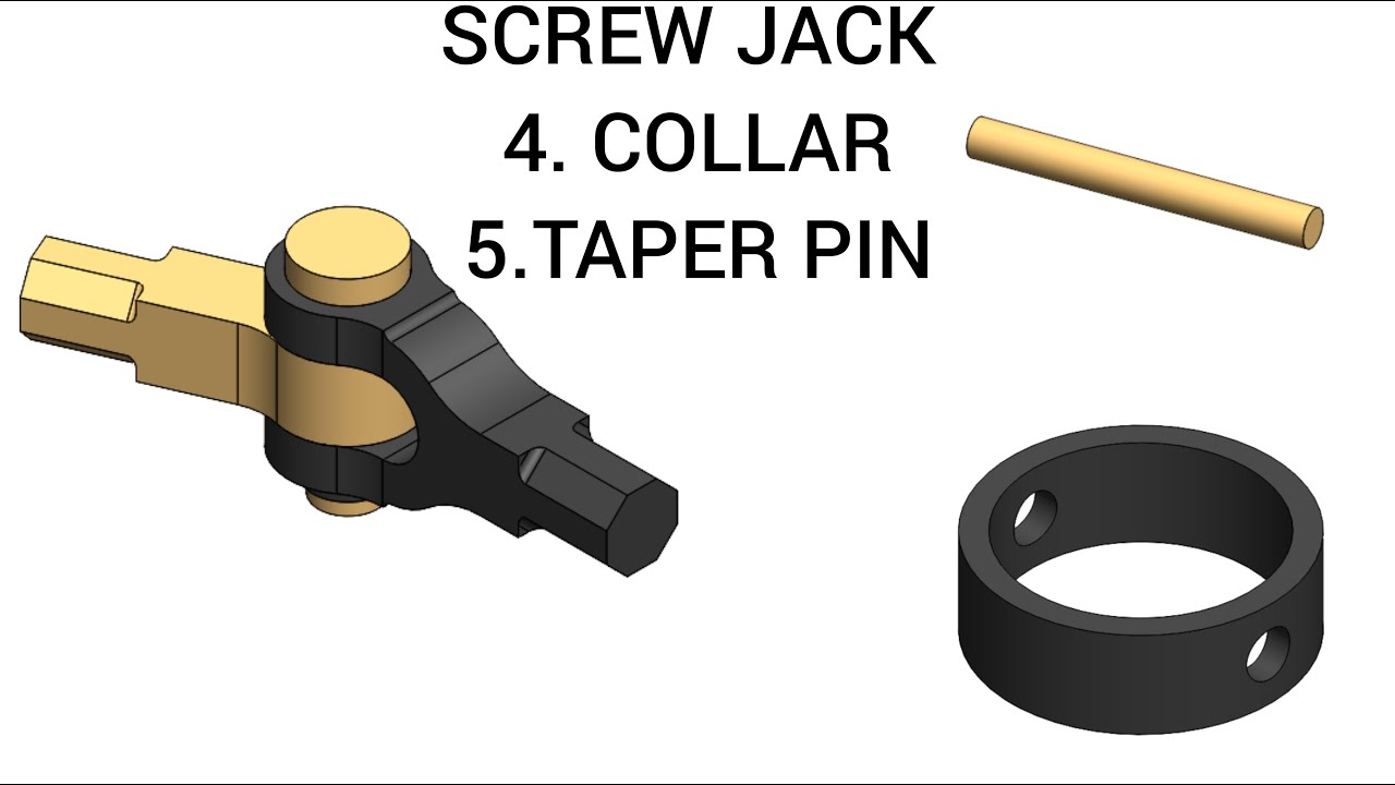 knuckle joint -collar & taper pin - solidworks - YouTube