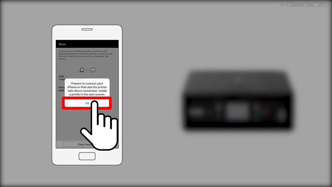 Connecting to a smartphone with Direct Connection (iOS) (TS6100 series ...