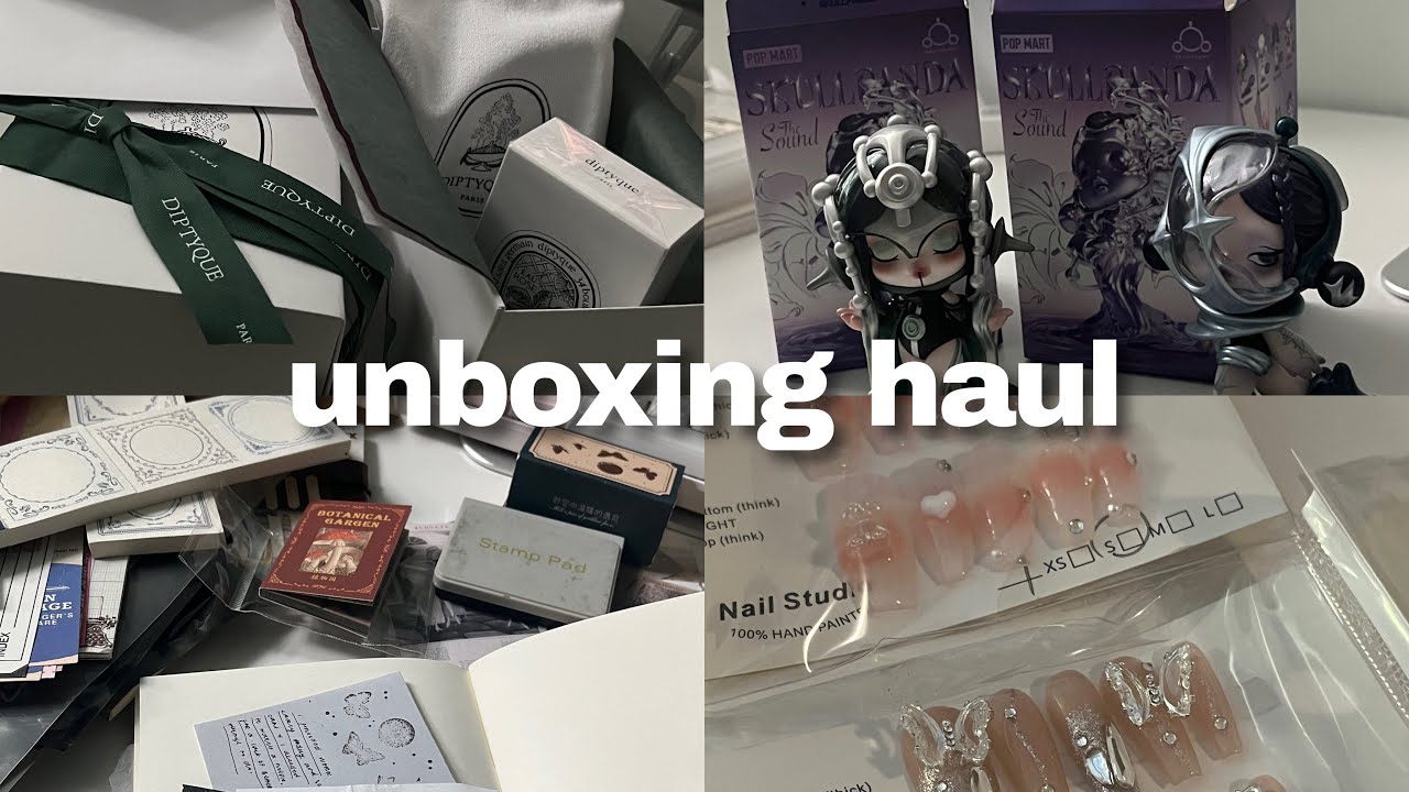 unboxing haul | diptyque, skullpanda blind boxes, aesthetic stationery ...