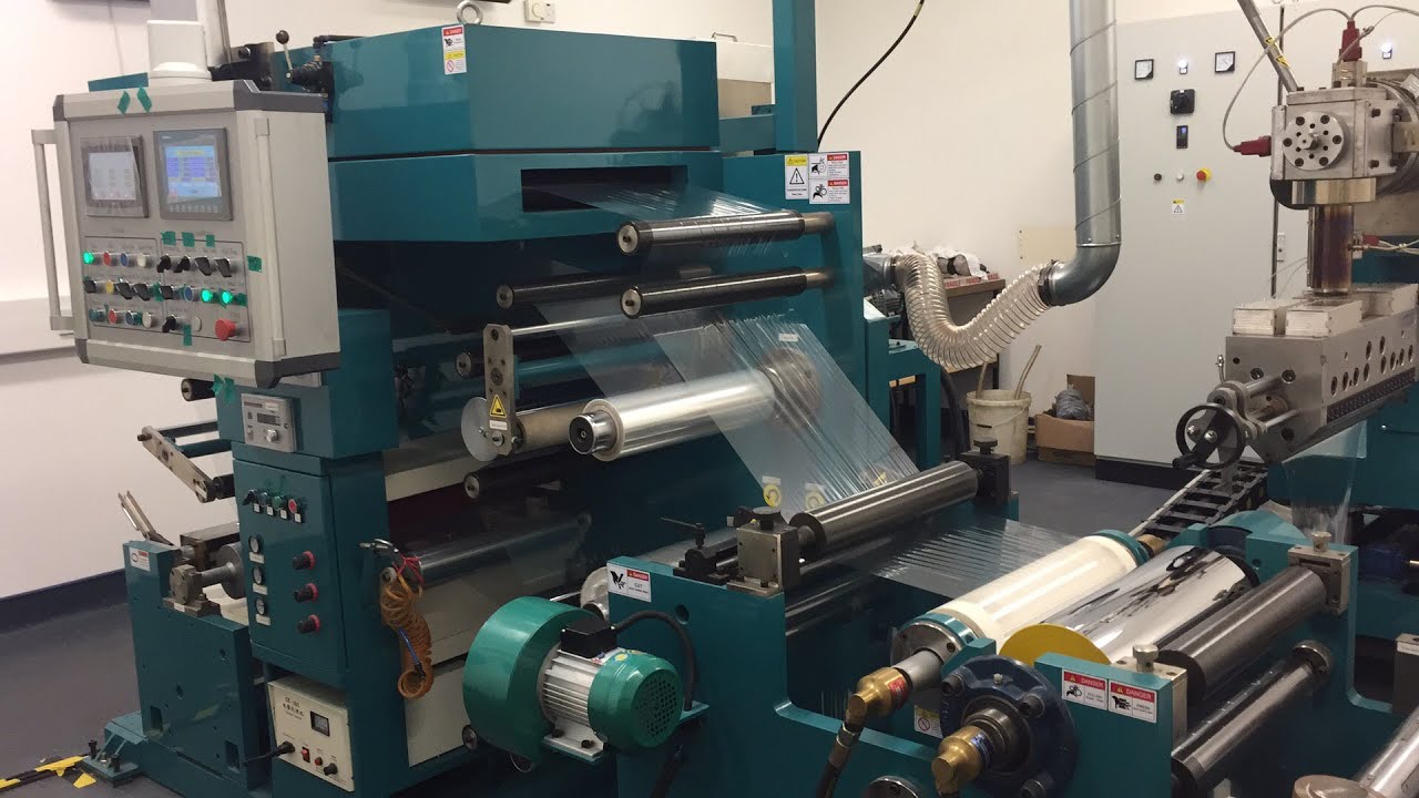 Lab / Pilot Extrusion Coating Laminating Machine - YouTube