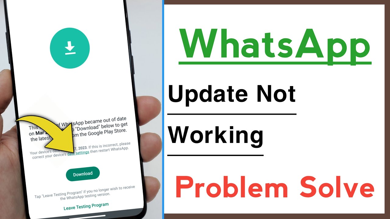 How To Fix WhatsApp Update Problem, Update WhatsApp Problem Solve - YouTube