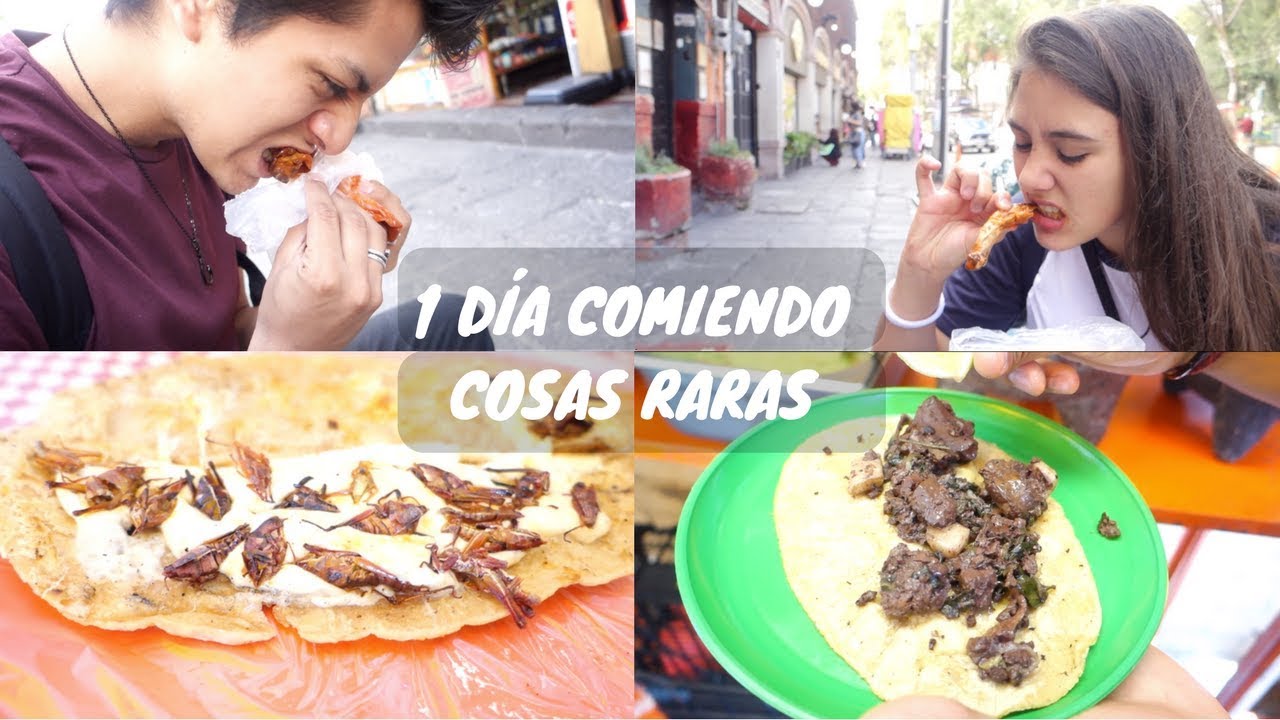 1 DÍA SOLO comiendo COSAS RARAS en MEXICO - YouTube