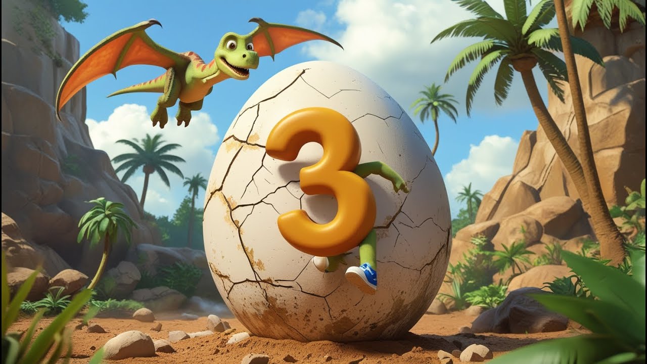 Dinosaur Counting Song for Kids | Learn Numbers 1 to 10 with Cute ...