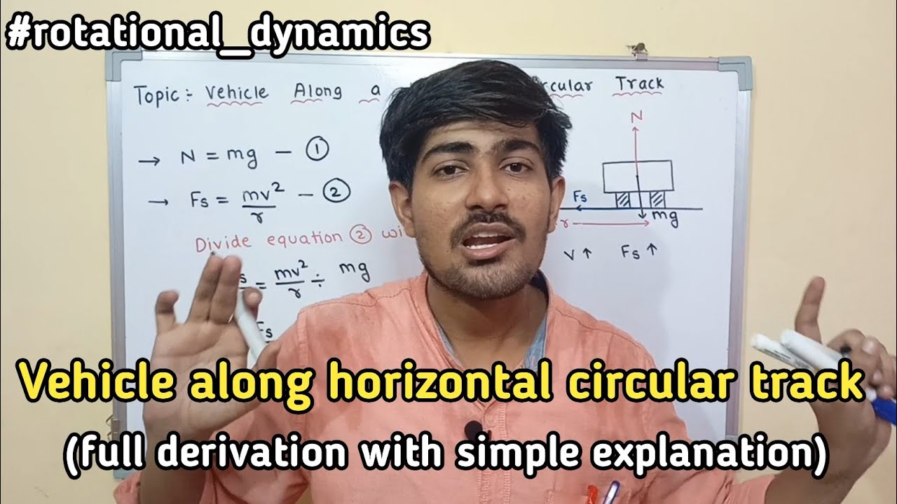 Vehicle moving along horizontal circular track | Rotational Dynamics ...