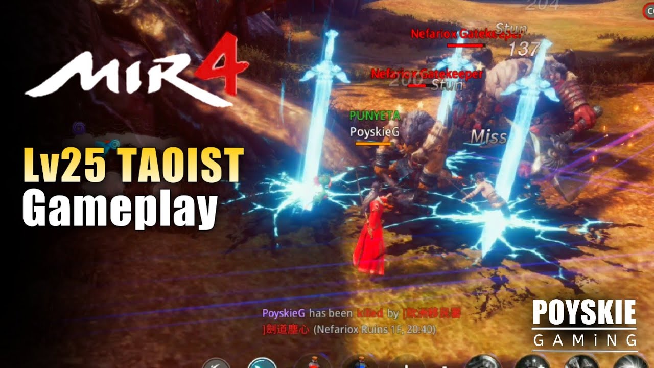 MIR4 - TAOIST Lv25 Gameplay (Android/iOS) - YouTube
