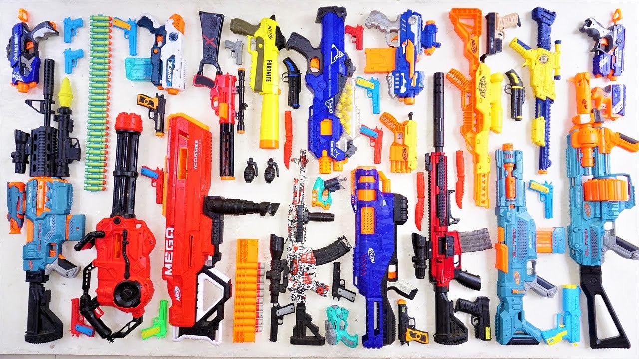 Collecting 7 Sniper Gun AK47 SUBMACHINE GUN NERF PHOENIX SEMI OTOMATIC ...