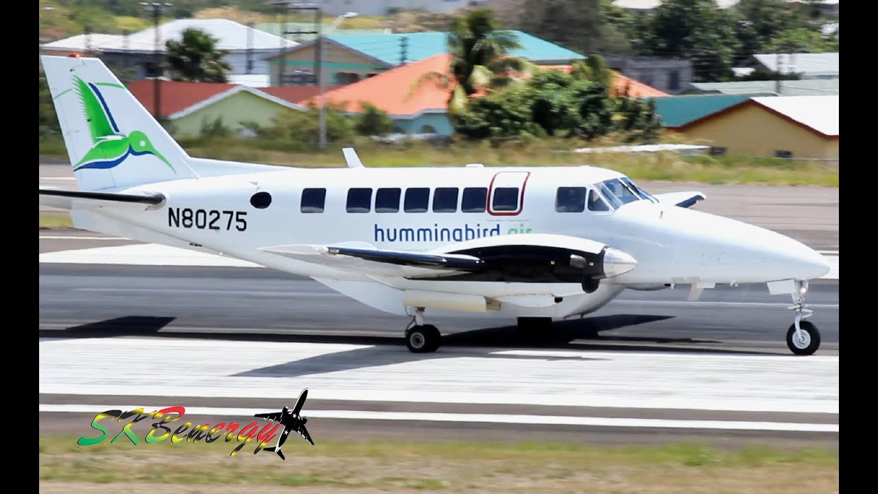 Hummingbird Air Beech 99 departing St. Kitts Robert L. Bradshaw Int'l ...