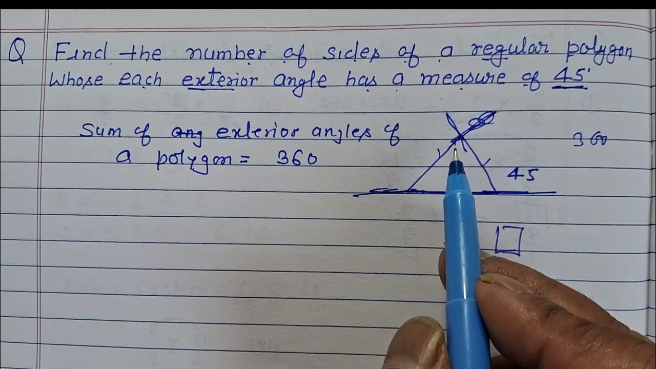 Find the number of sides of a regular polygon whose each exterior - YouTube