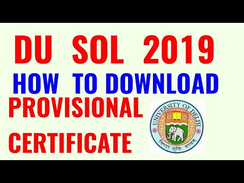 DU SOL PROVISIONAL CERTIFICATE 2019! HOW TO DOWNLOAD DU SOL PROVISIONAL ...