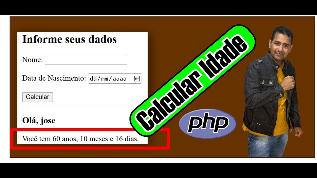 Como Calcular a data que uma pessoa tem em PHP - YouTube