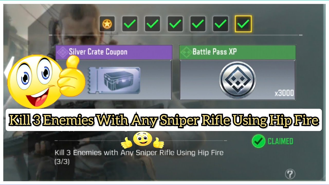 Call Of Duty Mobile Kill 3 Enemies With Any Sniper Rifle Using Hip Fire ...