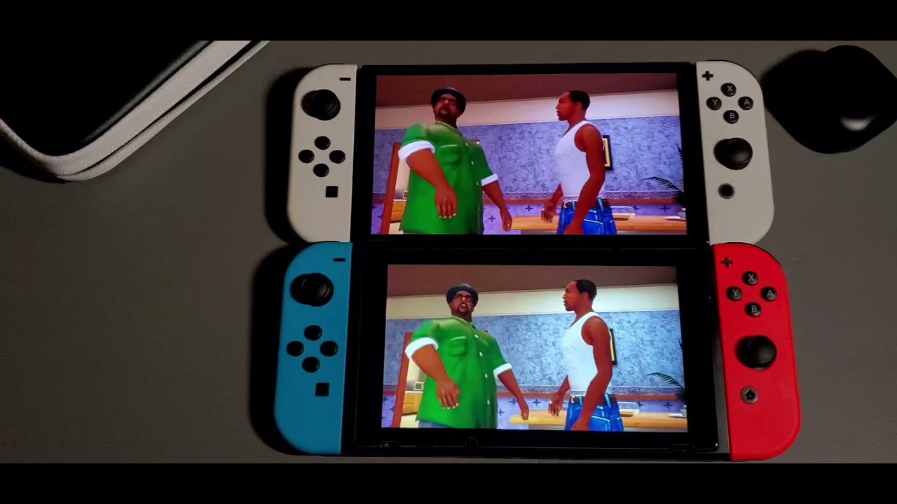 GRAND THEFT AUTO SAN ANDREAS DEF. EDITION SWITCH OLED VS SWITCH V2 ...
