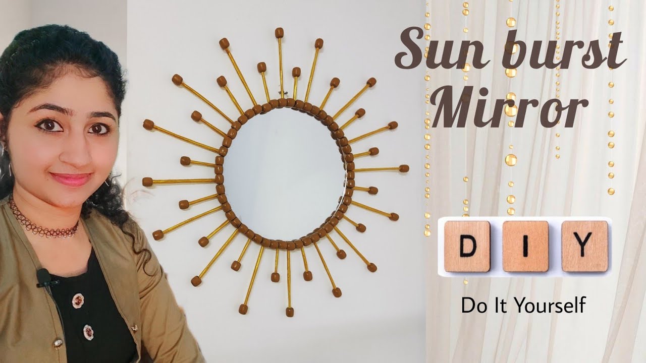 How to make sun burst mirror | sun burst mirror diy |easy way to make ...