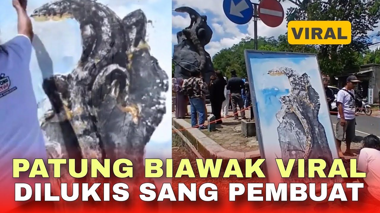 Patung Biawak Wonosobo Dilukis Langsung Pembuatnya! Karya Fenomenal ...