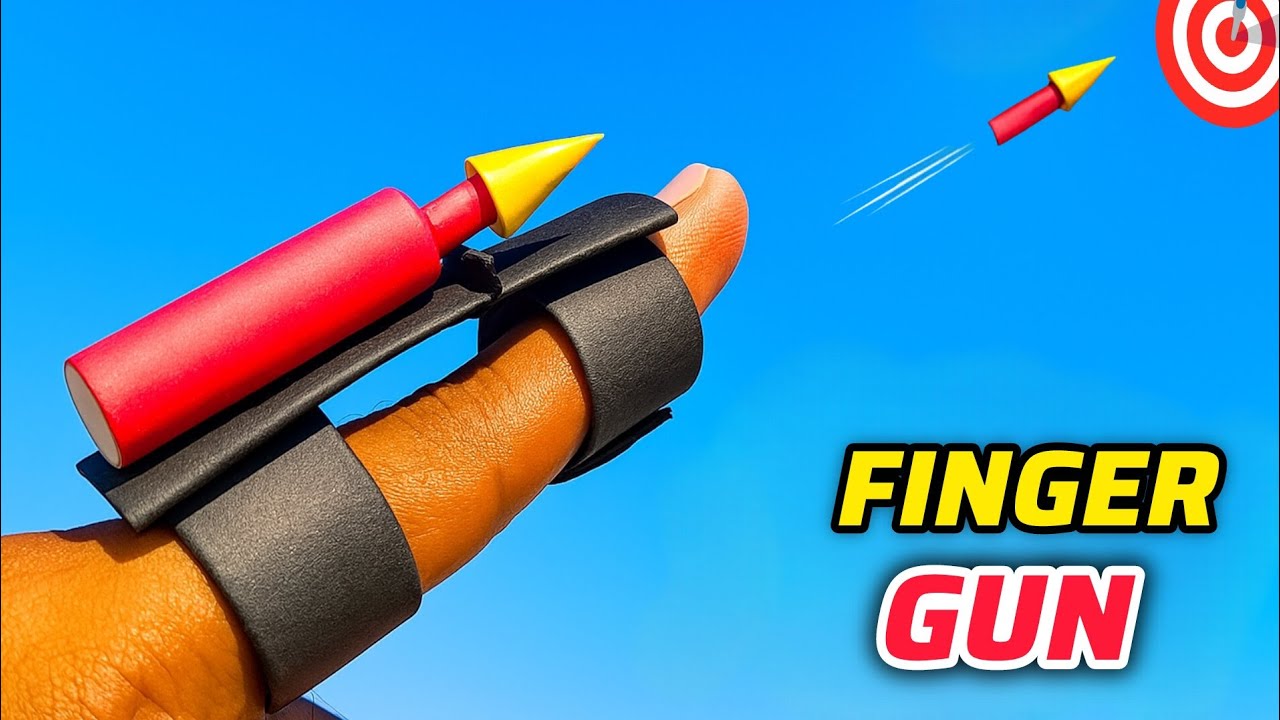 Paper finger gun, how to make paper shooting toy, how to make paper ...
