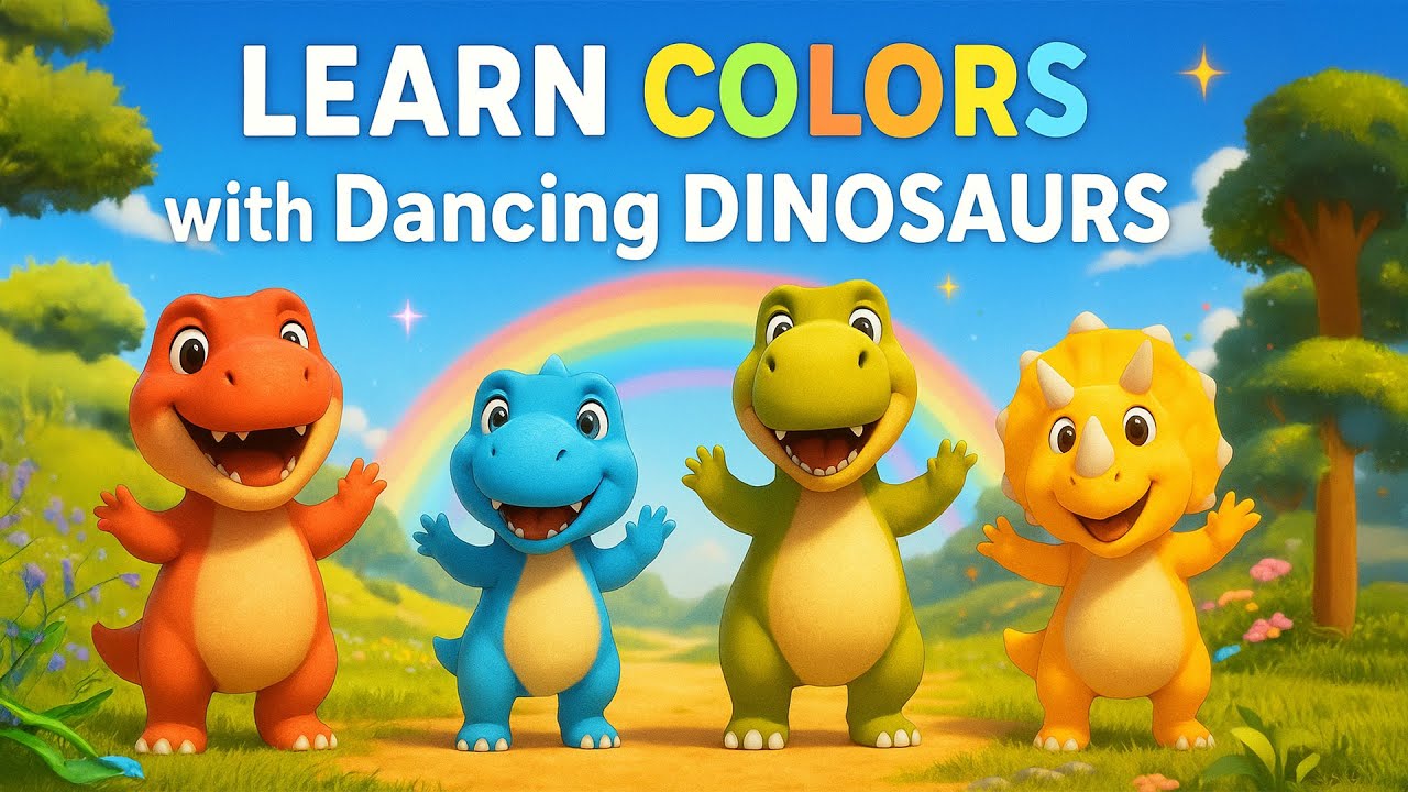 Learn Colors with Dancing Dinosaurs 🌈🦕 | Fun 3D Animation for Kids ...