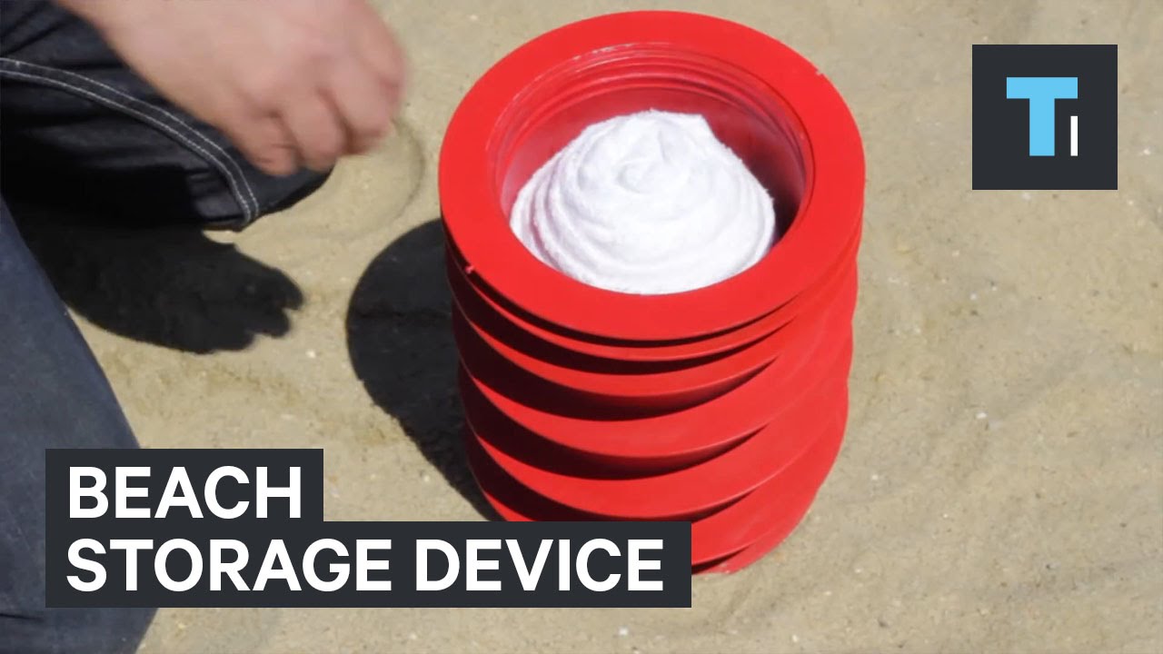 Beach storage device - YouTube