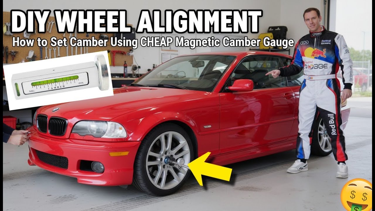 DIY Wheel Alignment: How to Set Camber Using Cheap Magnetic Camber ...