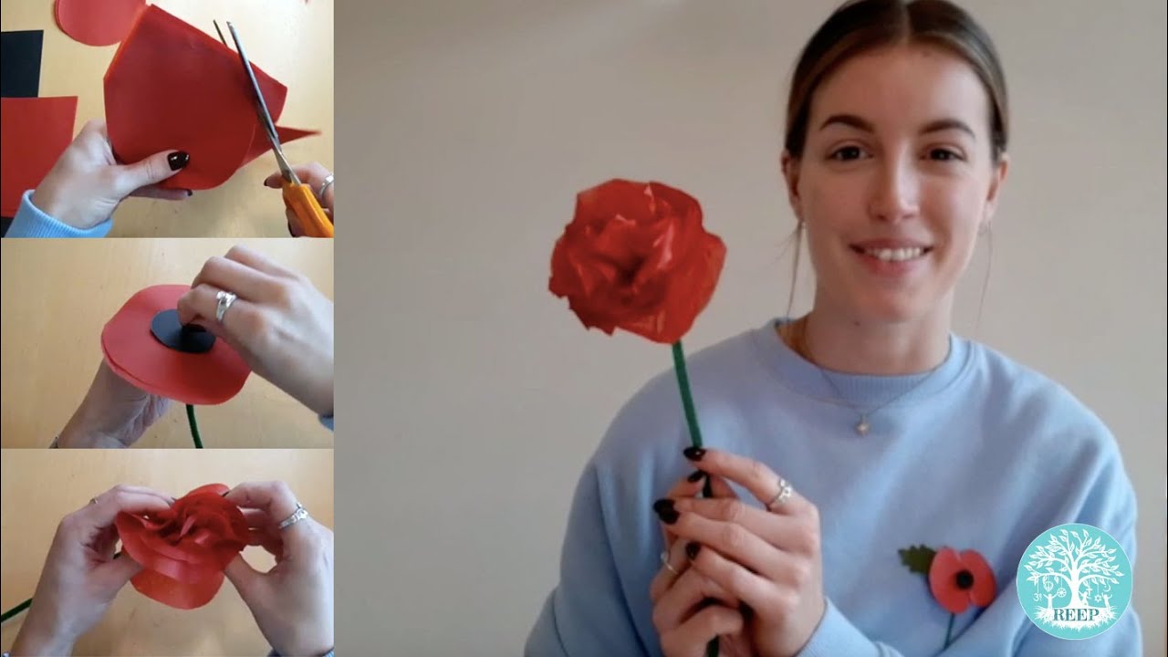 ETG Tissue Paper Poppy Tutorial - خشخاش المناديل الورقية - YouTube