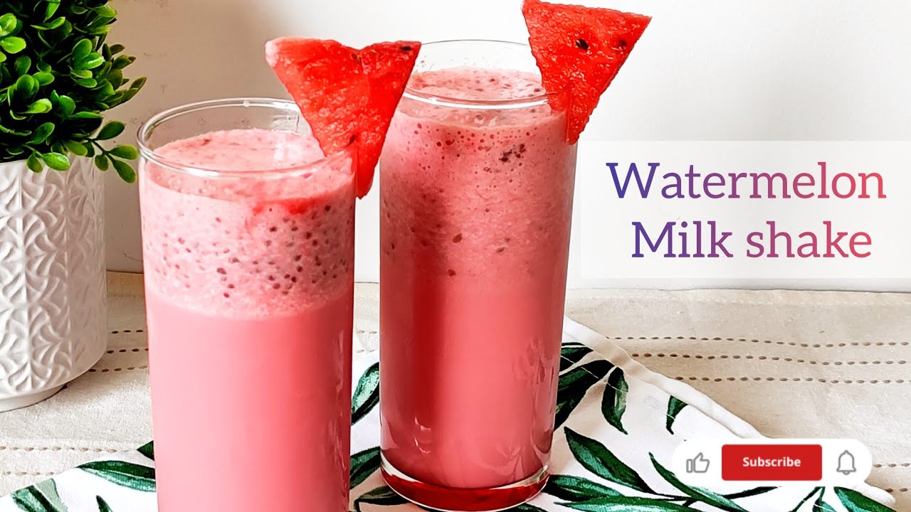 Watermelon Milkshake| Tarbuje se milkshake kaise banayen| How to make watermelon milkshake ...