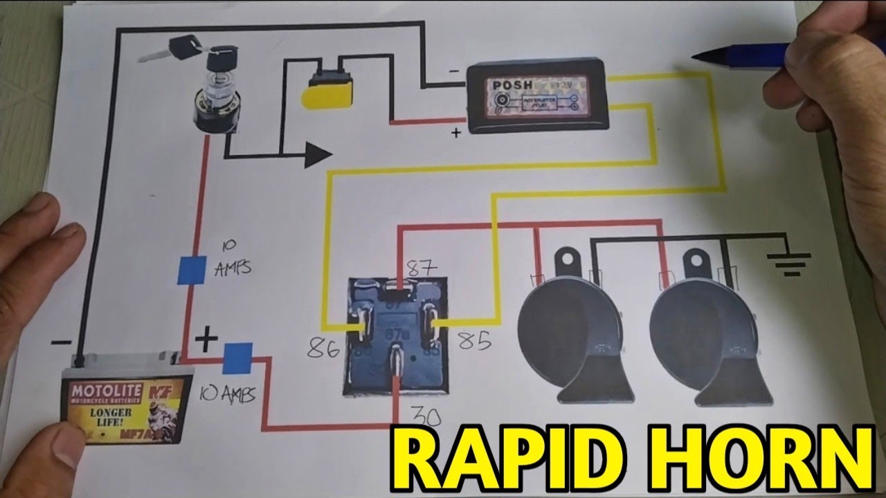 RAPID HORN NA DUAL HORN ( WIRING DIAGRAM ) - YouTube
