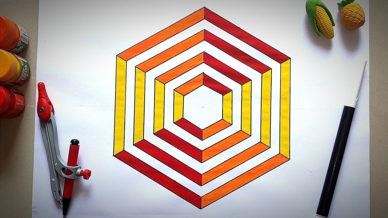 Geometric shapes Art | Isometric | Hexagon Geometric Art | Geometric ...