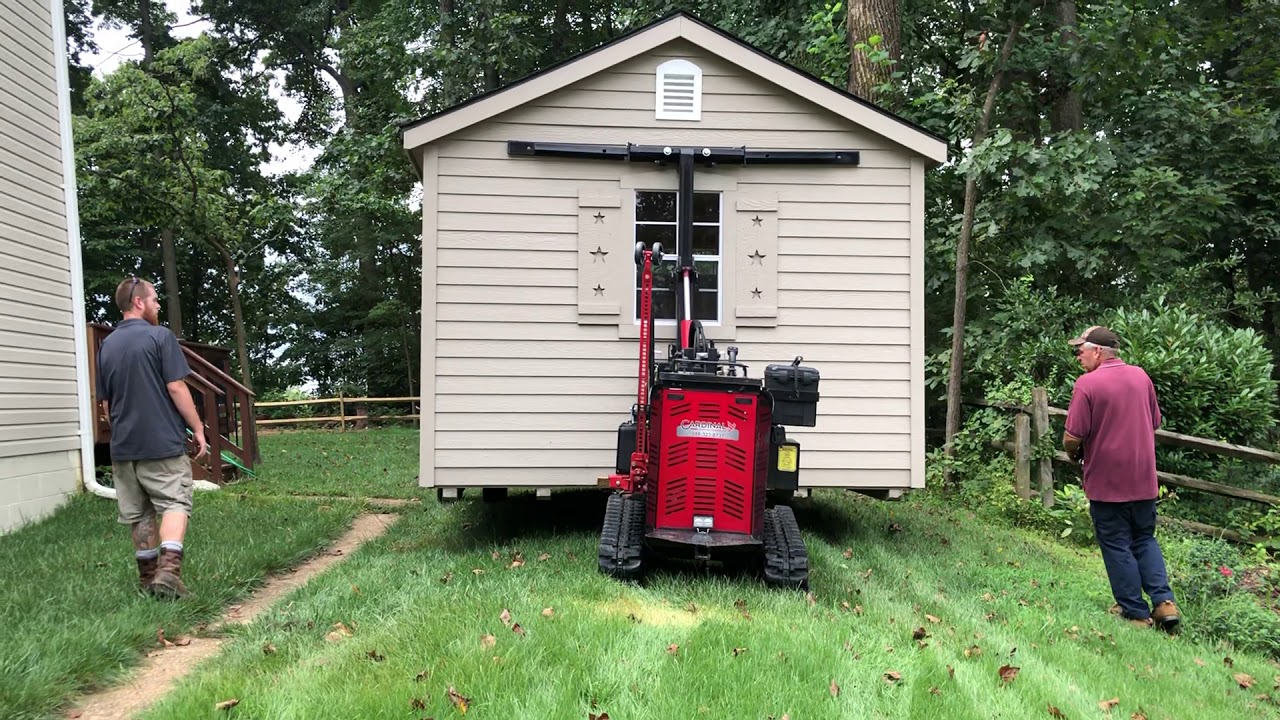 Moving the new shed up the hill - YouTube