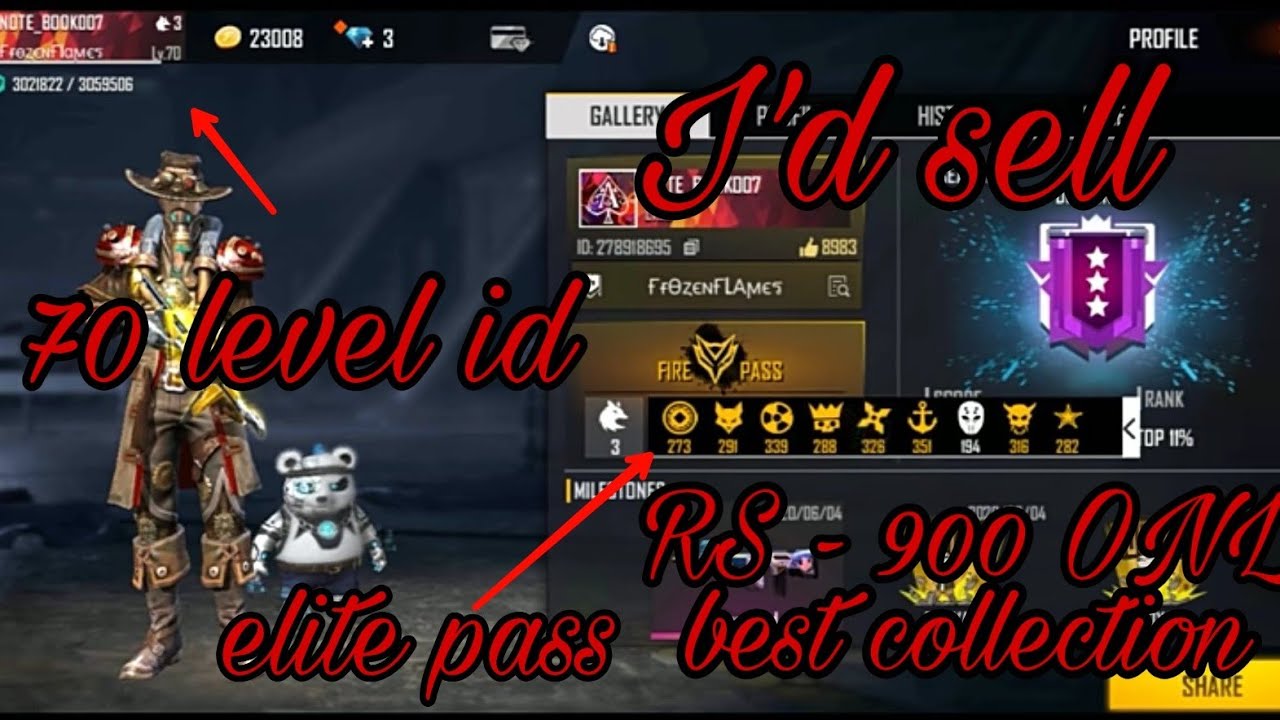 FREE FIRE // ID SELL // BEST COLLECTION ID // PRO PLAYER ID - YouTube