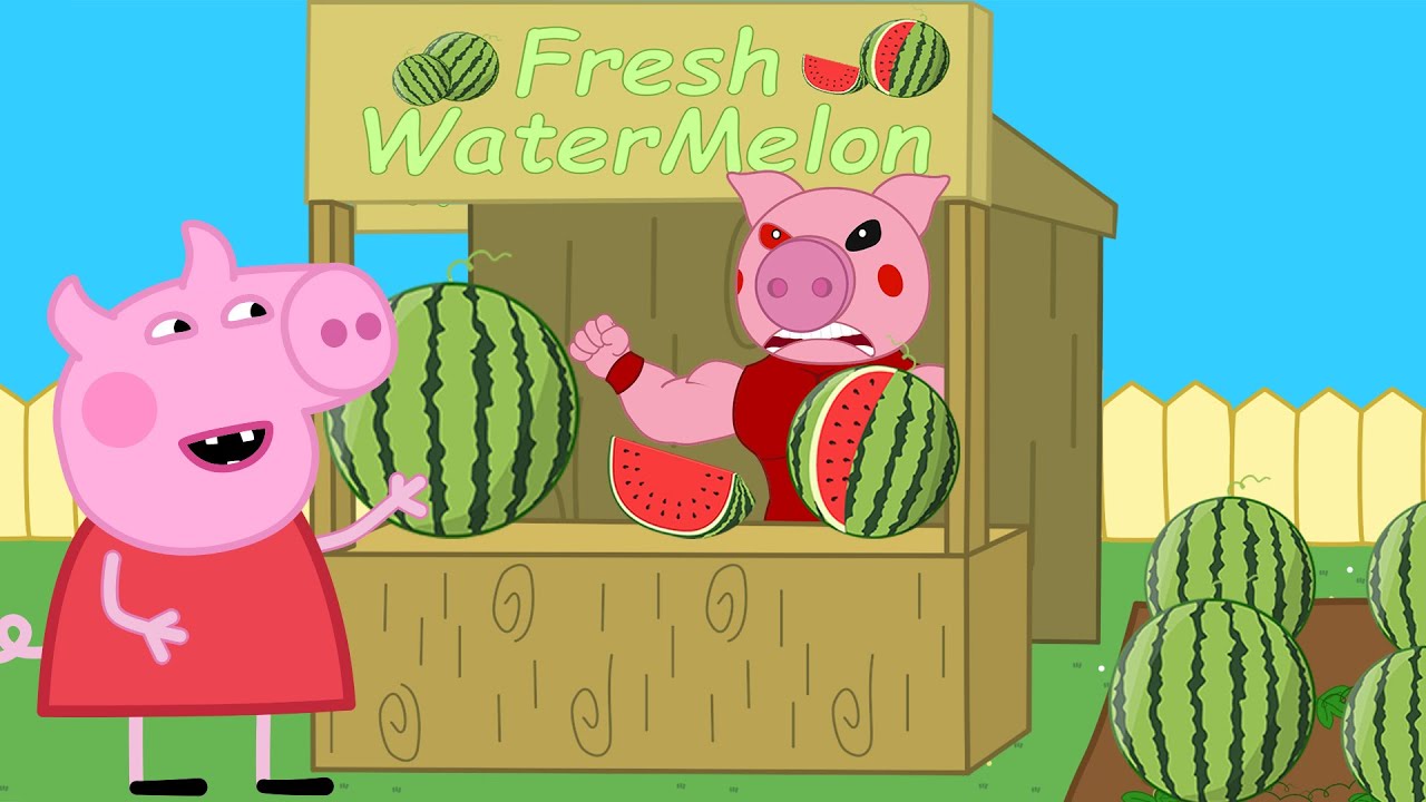 Peppa Pig steal watermelon - Peppa and Roblox Piggy Funny Animation ...