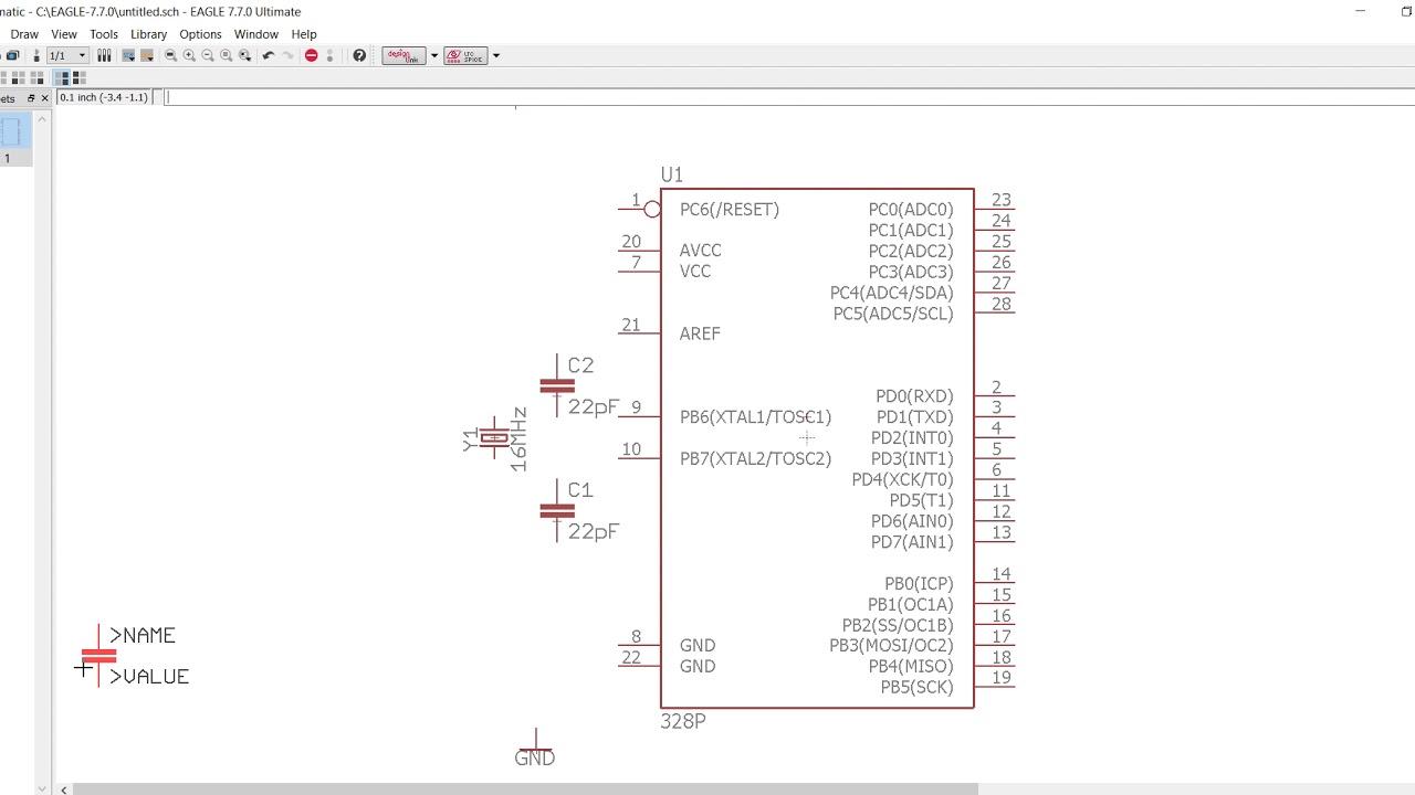 EAGLE CAD PCB Part 1: learn to make a schematic - YouTube