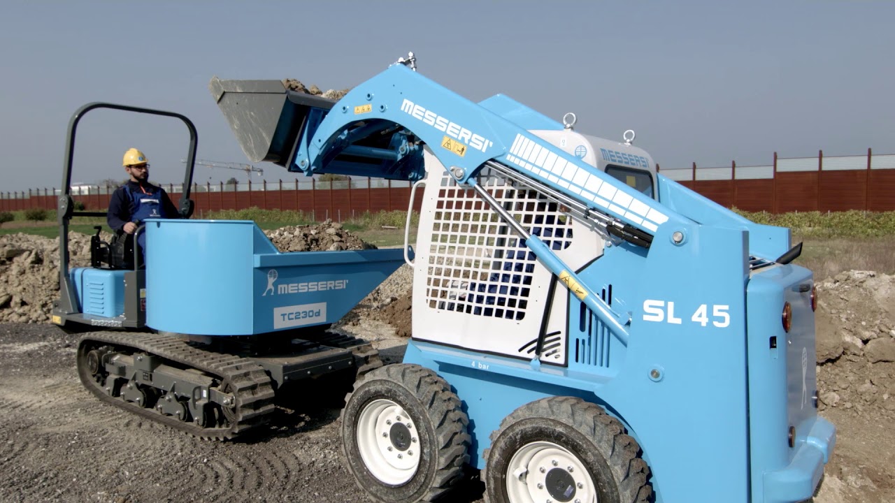 Messersi tracked dumper TC230 BT and skid loader SL 45 - YouTube