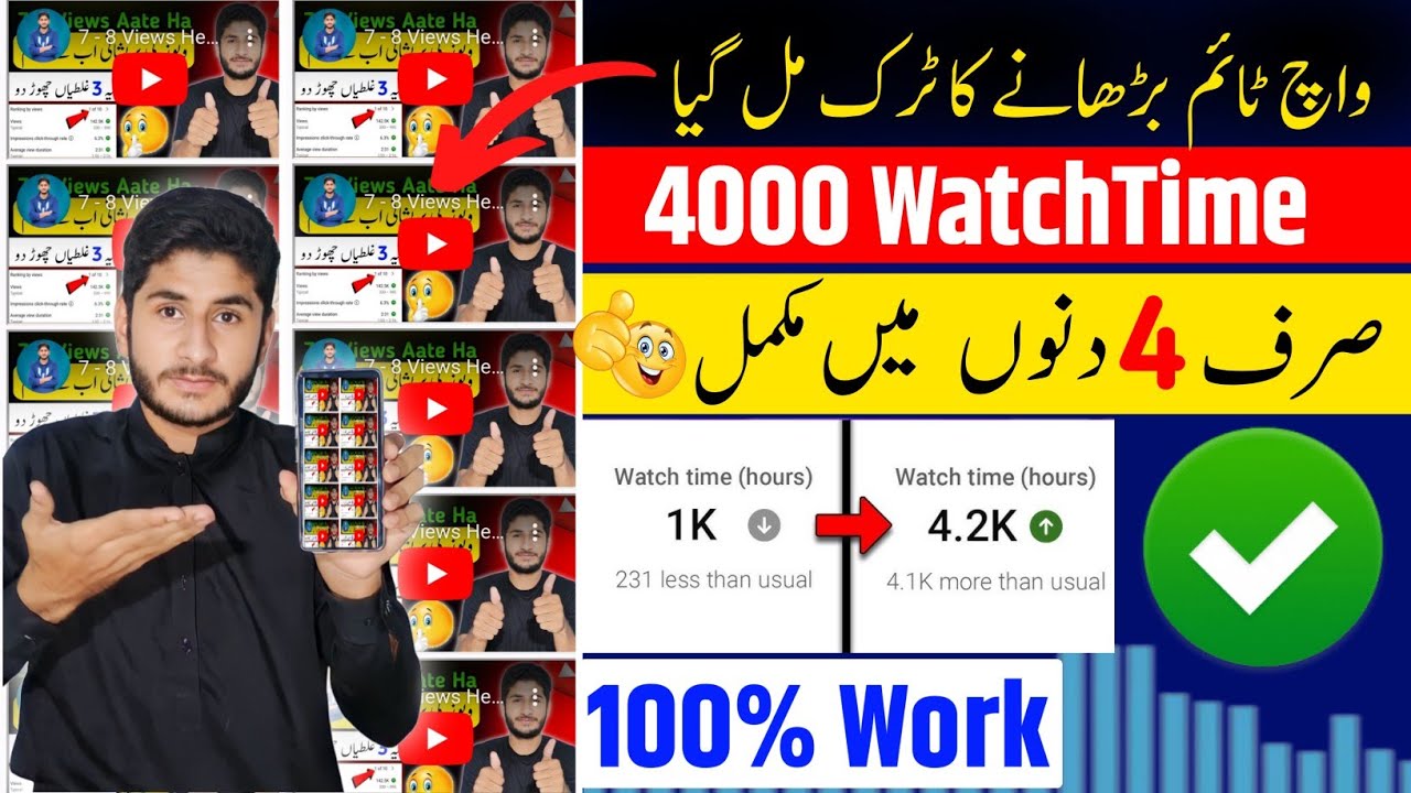 Watchtime kaise badhaye | youtube watch time kaise badhaye | 4000 hours ...