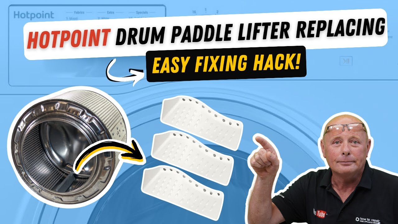How to replace drum paddle lifter for hotpoint washing machine - YouTube
