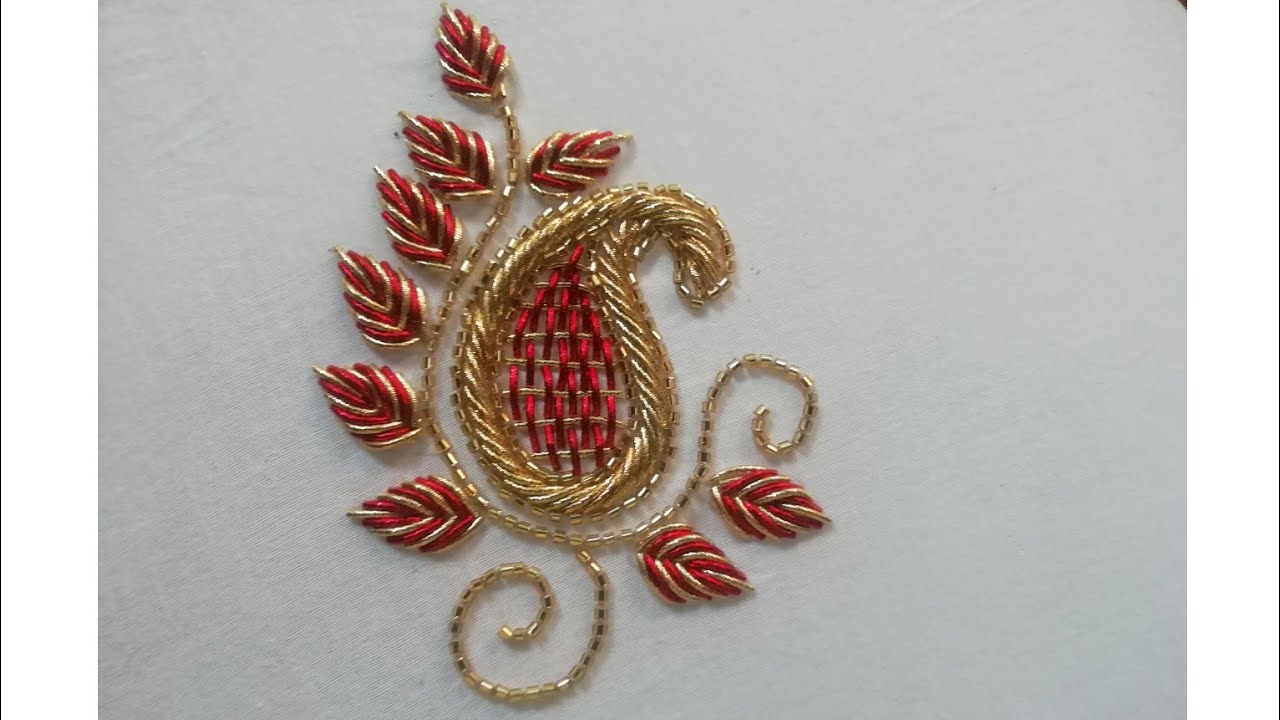 Ari work flower design with normal|simple design for beginners# ...