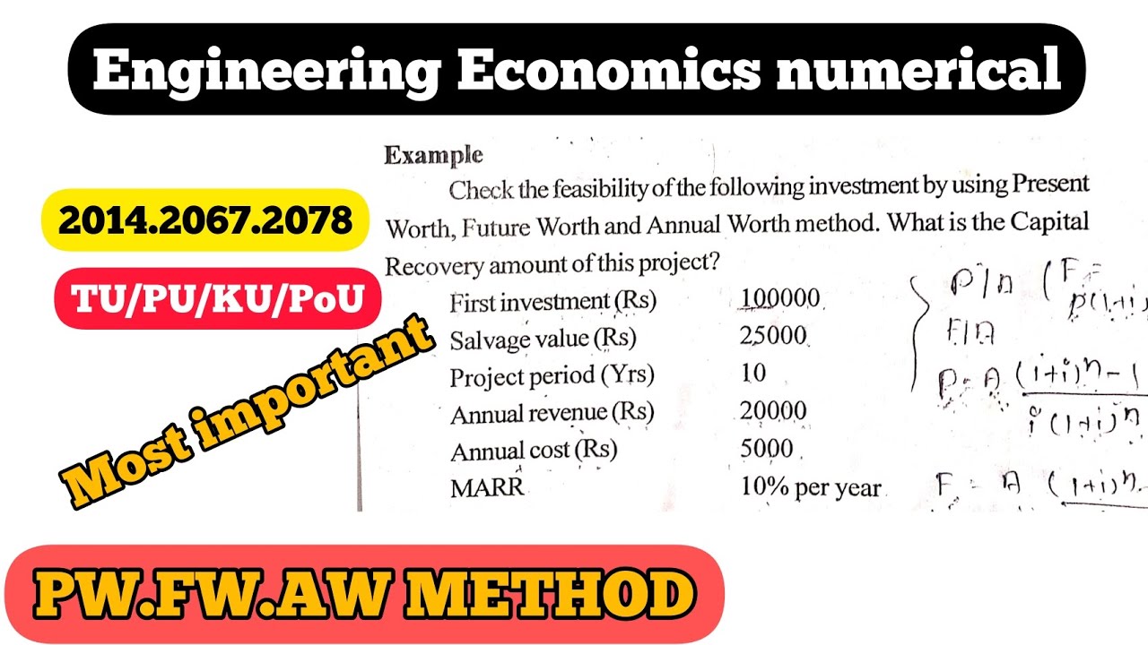 PW.AW.FW Method | Capital Recovery | Engineering economics | Most ...