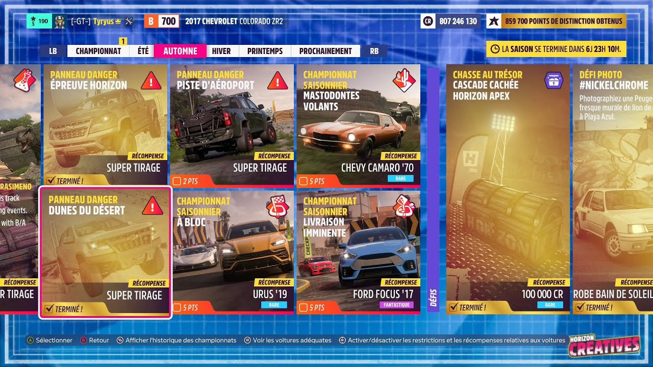 Forza Horizon 5 (FH5) Défi Saisonnier PANNEAU DANGER DUNES DU DESERT ...