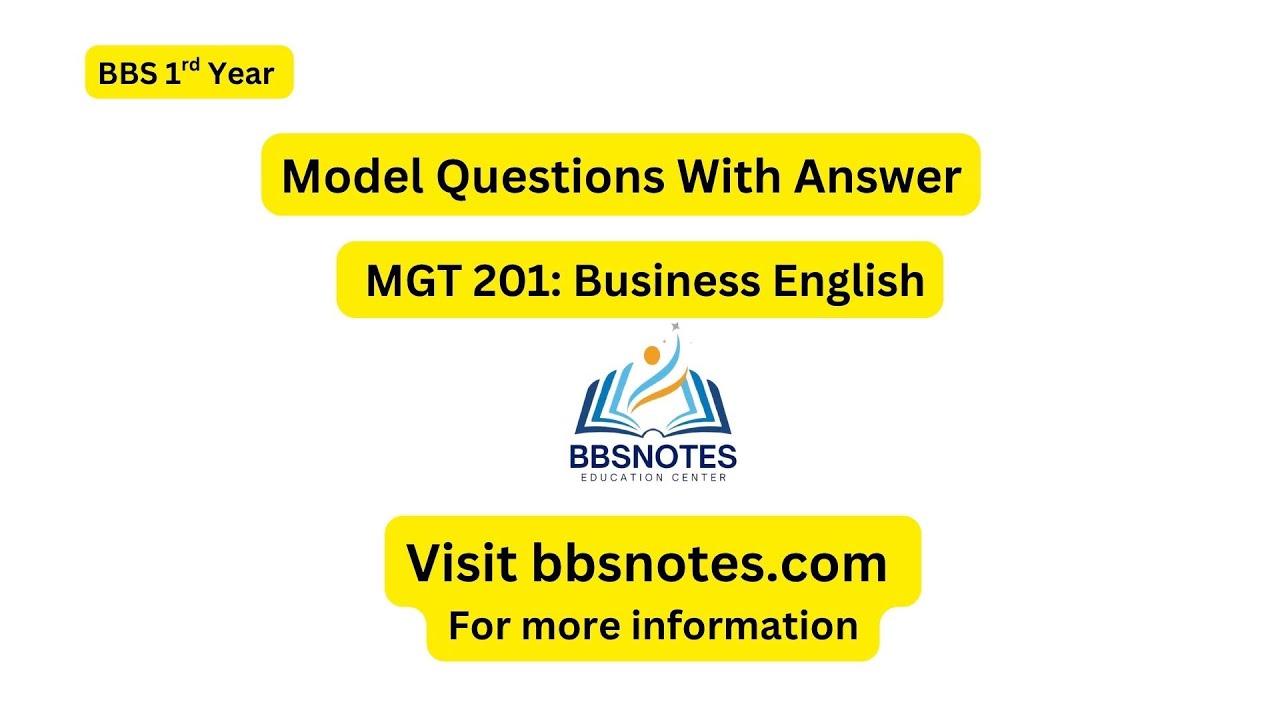 BBS 1st Year English Model Questions with Answer PDF - YouTube