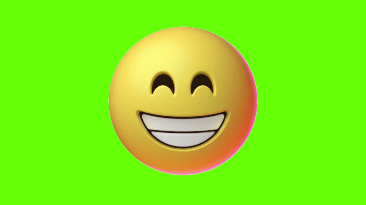 BEAMING FACE WITH SMILING EYES EMOJI ANIMATED GREEN SCREEN (CHROMA KEY ...