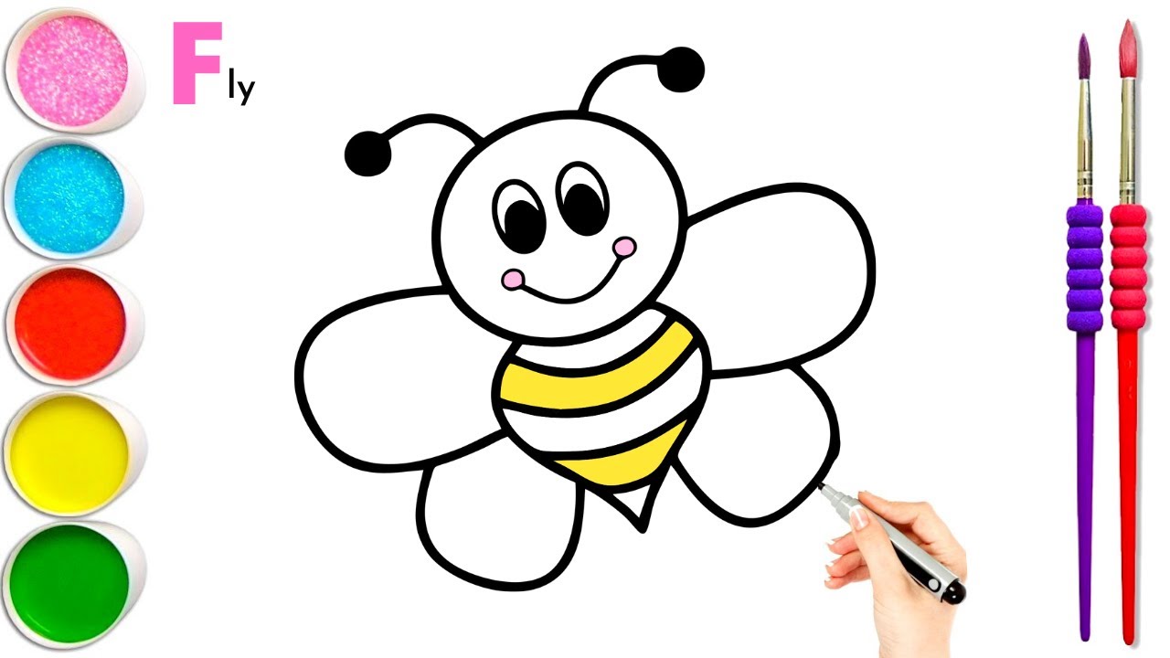 How to Draw Fly🐝 | Fly Drawing for Kids | Step by Step Easy | Fly Art ...
